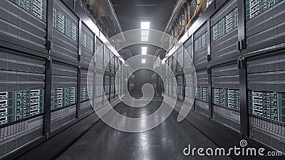 3d Render Digital Server Grunge Room Background Stock Photography ...