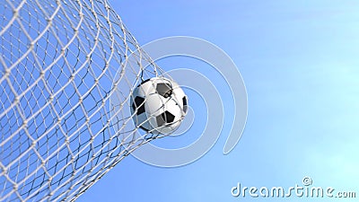 3d Render of Football Hitting a Goal Net Stock Footage - Video of ...