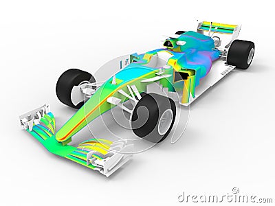 3D Render - Formula One Chassis Structural Analysis Royalty-Free ...