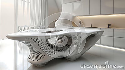Futuristic Biomorphic Kitchen Designs Interior Stock Photo ...