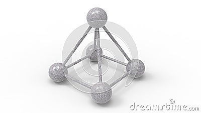 3D Render - Granite Textured Atom Pyramid Stock Illustration ...