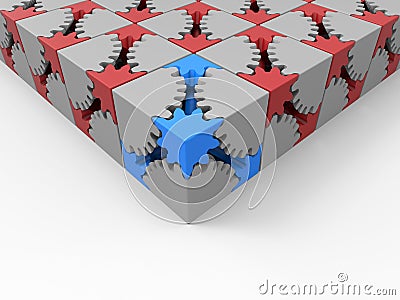 Cube Puzzle Gear Complexity Concept Royalty-Free Cartoon ...