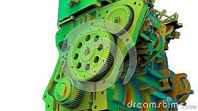 3D Rendering - Detailed Motor FEA Analysis Stock Illustration ...