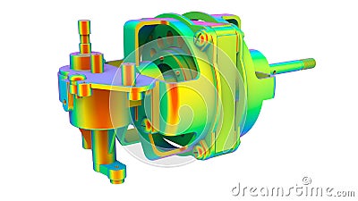 3D Rendering - Section Cut Of An Assembly Stock Illustration ...