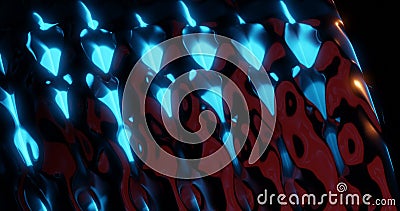 Render with Iridescent Reflective Blue with Yellow and Red Light Stock ...