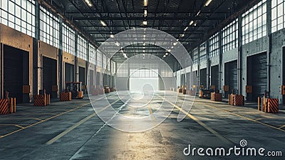 Isolated 8K Render Of Realistic Freight Terminal With Loading Bays ...