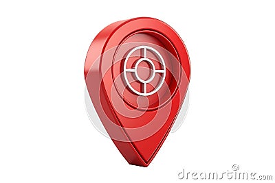 3d Render, Location Mark Sign In Red Isolated On White Or Transparent ...