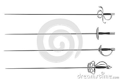 3d Render Of Rapiers Royalty-Free Stock Photography | CartoonDealer.com ...