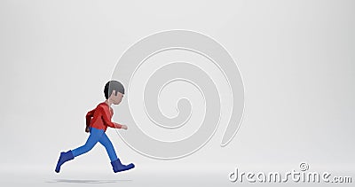 3d Render of Running Cartoon Dummy Boy for Rush Time Stock Video ...