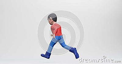3d Render of Running Cartoon Dummy Boy for Rush Time Stock Video ...