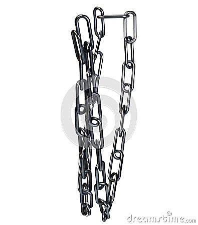 3d Render Stainless Steel Chain Isolated On White Stock Photography ...