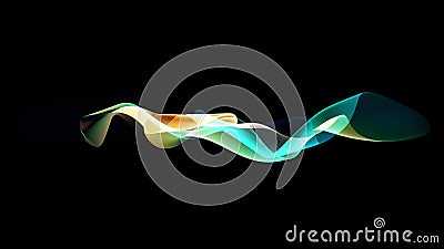 3D Render of Transparent Wavy Forms on Black Background Stock Video ...