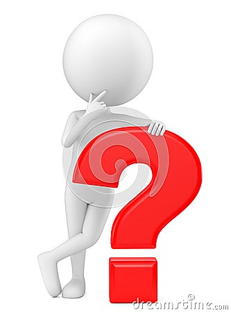 3d Render Illustration. 3d White People With A Question Mark, Isolated ...