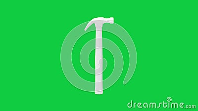 3D Rendering of Acomputer Model Hammer Isolated on Green Screen Stock ...