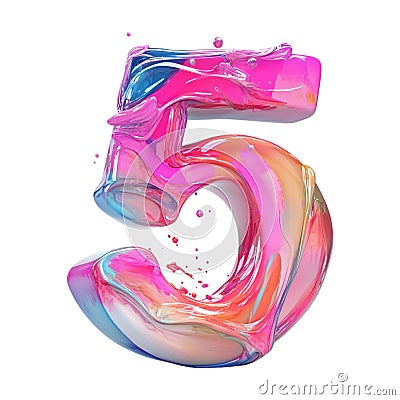 3D Rendering Of A Alphabet Number 5 Letter Made From Corel On ...
