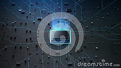 3D Rendering Animation of Cpu Chip Set Landing To Install on Mainboard ...