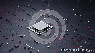 3D Rendering Animation of Cpu Chip Set Landing To Install on Mainboard ...