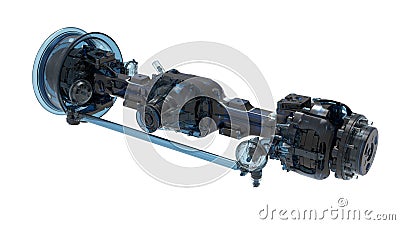 3D Rendering - Blue Transparent Car Front Axle Royalty-Free ...