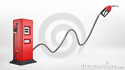 3d Rendering Of A Bright Red Fuel Pump In Side View On White Background ...