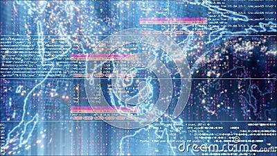 3D Rendering of Business and Financial Information Overlay on a 3d ...