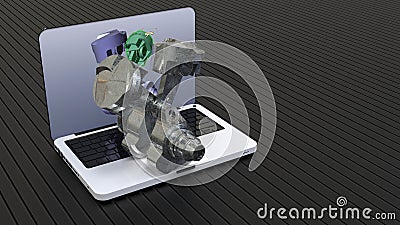 3D Rendering - Detailed Two Piston Engine Stock Image | CartoonDealer ...