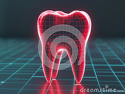 3D Rendering Of A Digital Tooth Model Showcasing Dental Anatomy And ...