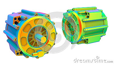 3D Rendering - Finite Element Analysis Of An Electric Motor Royalty ...