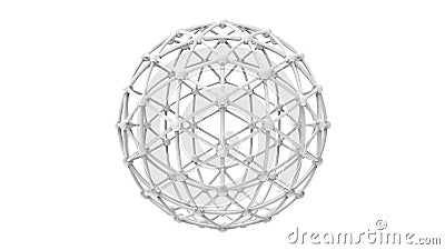 3d Rendering Of A Geodesic Phere Wireframe Isolated In White Background ...