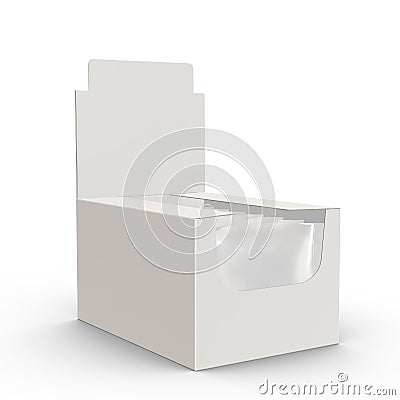 3D Rendering - High Resolution Image Display Box Template Isolated On ...