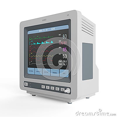 3D Rendering Of An Intra-aortic Balloon Pump Machine Screen On White ...