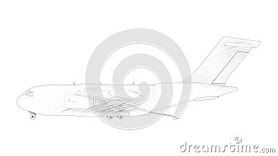 3d Rendering Of A Millatary Cargo Plane Isolated In White Background ...
