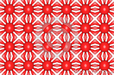 3d Rendering. Modern Seamless Red Sphere Square Grid Art Tile Pattern ...