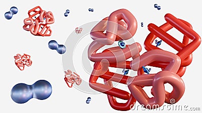 Molecular Structure Of Hemoglobin Attaching Oxygen Molecules Stock ...
