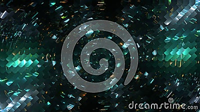 3D Rendering Of A Mosaic Of Complex Geometric Shapes. Color Palette Of ...