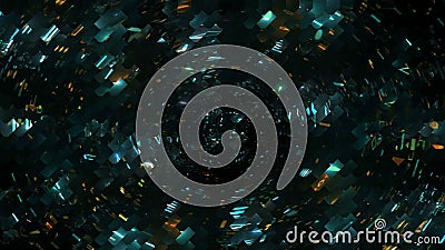 3D Rendering Of A Mosaic Of Complex Geometric Shapes. Color Palette Of ...