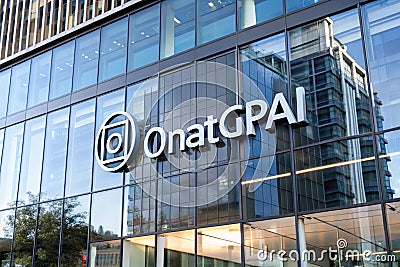 OpenAI Headquarters: Concept Of A Futuristic AI Company Building Stock ...