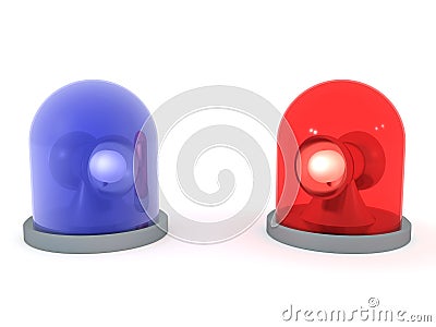 3D Rendering Of Red And Blue Emergency Flashing Light Beacons Royalty ...