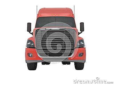 3d Rendering Of Red Freight Carrier On White Background No Shadow ...