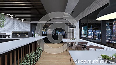 3D Rendering of the Restaurant with Night View Stock Video - Video of ...