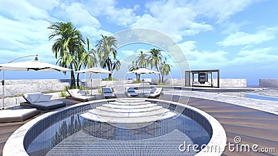 3D Rendering of the Rooftop Swimming Pool Stock Footage - Video of ...