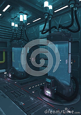 3D Rendering Scinece Fiction Clone Room Royalty-Free Stock Photography ...