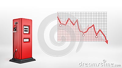 3d Rendering Of A Single Red Fuel Pump In Side View Standing Beside A ...