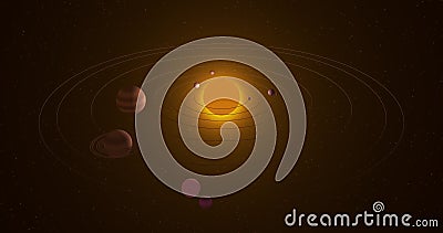 3D Rendering of Solar System with Planets Revolving Around the Sun ...