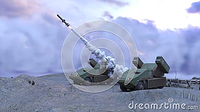 3D Rendering Of The Surface To Air Guided Missile Royalty-Free Stock ...
