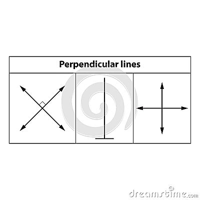 2D Shapes Basic Lines. Perpendicular Lines. Vector Illustration. | CartoonDealer.com #286460732