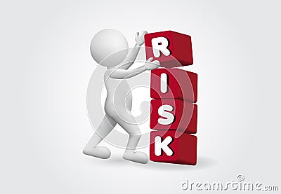 3d Small People Placing Risk Cubes Vector | CartoonDealer.com #175855593