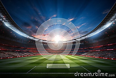 3D Soccer Stage, Rendered Stadium Hosts Bustling Field Action Royalty ...