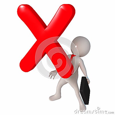 3D Stickman With Cross Symbol Stock Photography | CartoonDealer.com ...