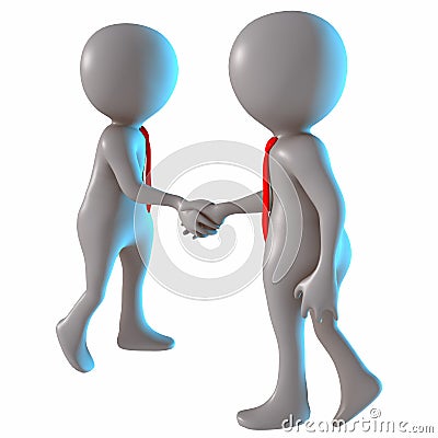 3D Stickman With Handshake Pose Royalty-Free Stock Image ...