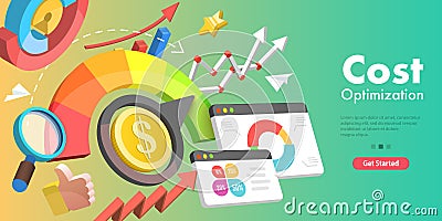 3D Vector Conceptual Illustration Of Cost Reduction, Falling Rate Of Profit. Royalty-Free Stock ...